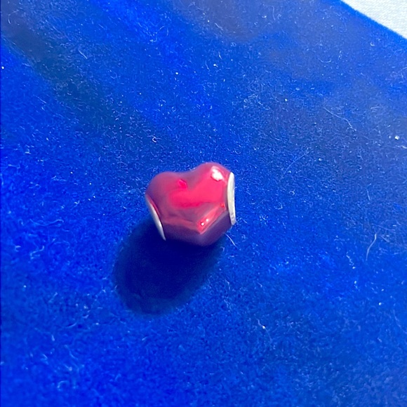Pandora | Jewelry | Pandora Metallic Red Heart Charm | Poshmark